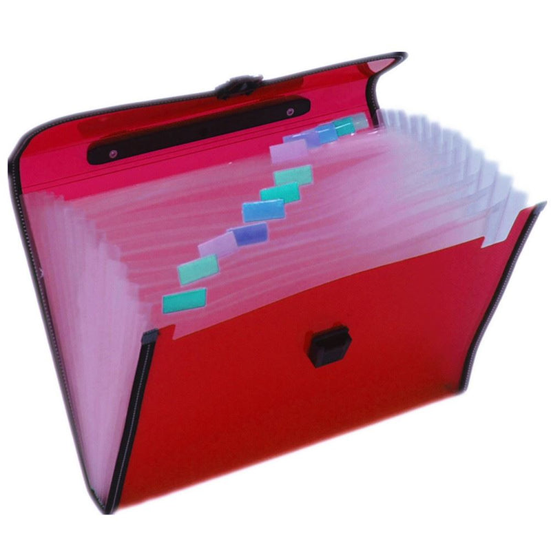 A4 Expanding File Folder ,13-Pockets with Handle, Buckle Closure and S ...
